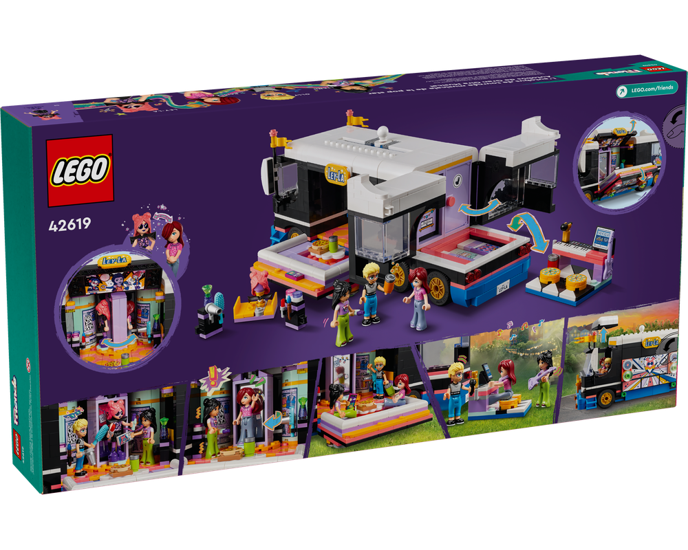 LEGO Set 42619-1 Pop Star Tour Bus (2024 Friends) | Rebrickable - Build ...