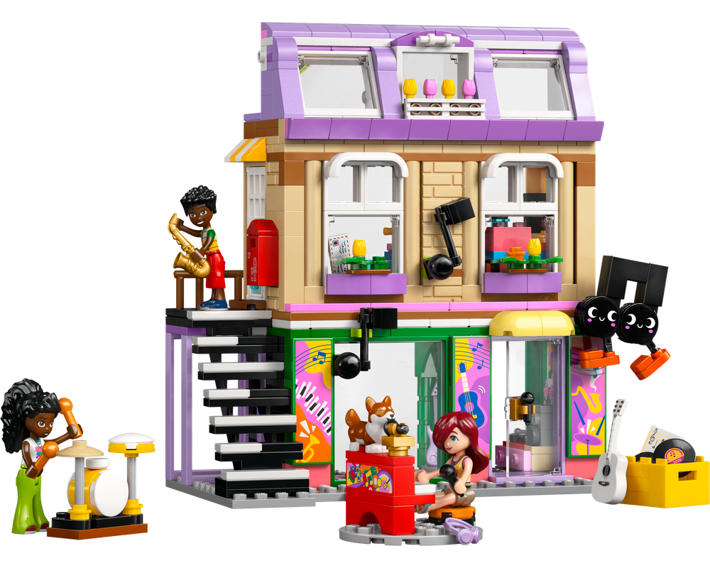 LEGO Set 42653-1 Music Store & Apartment (2025 Friends) | Rebrickable ...
