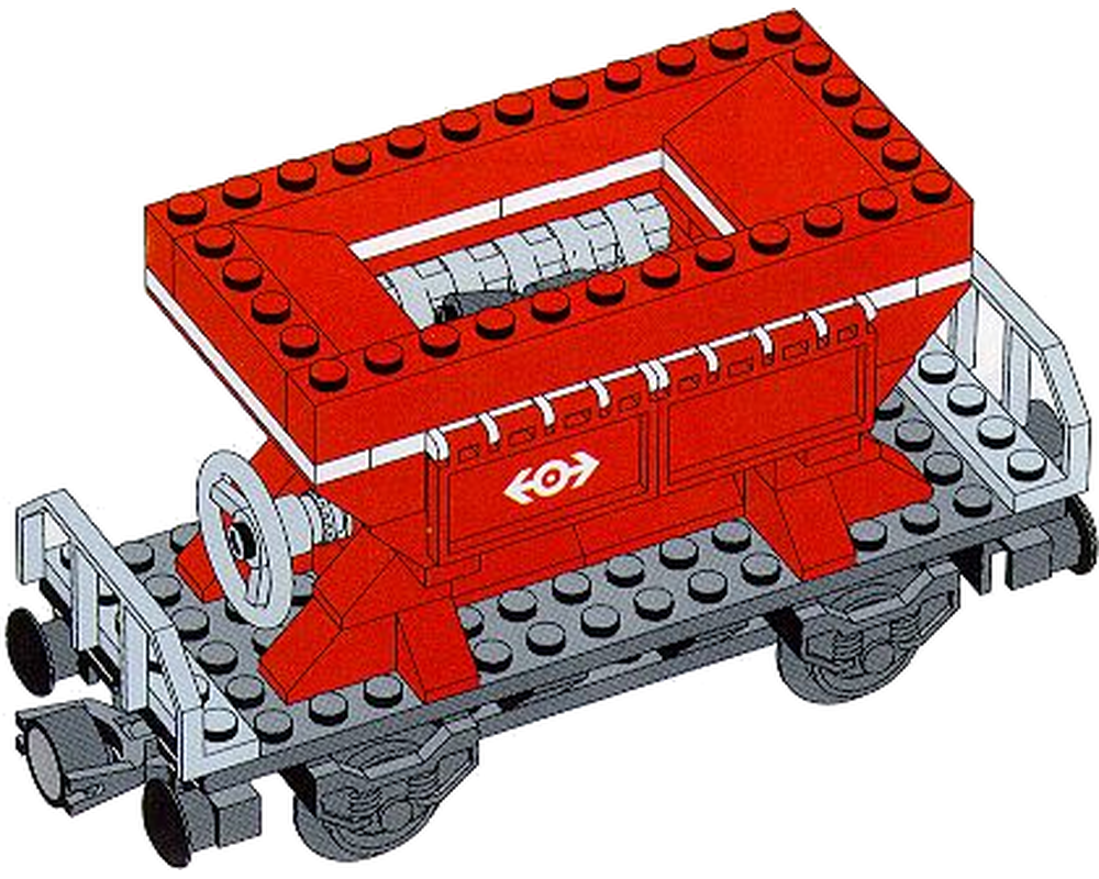 LEGO Set 4564-1-s3 Wagon Red (1993 Train > 9V) | Rebrickable - Build ...