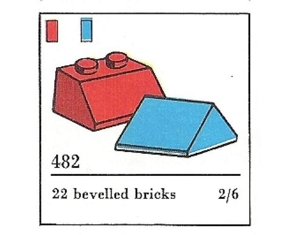 LEGO Set 482-4 Slopes and Slopes Double 2 x 2, Blue (The Building Toy ...