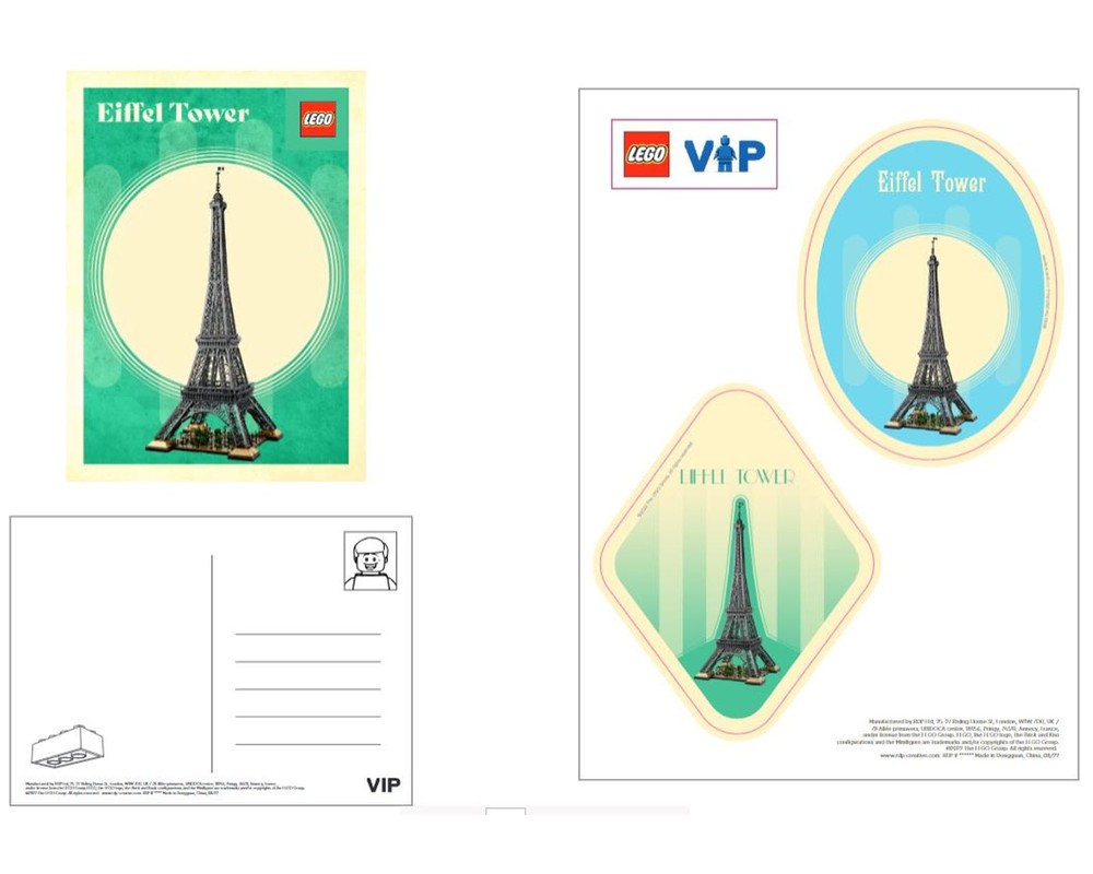 LEGO Set 5007716-1 Eiffel Tower Postcards And Stickers (2022 Gear ...