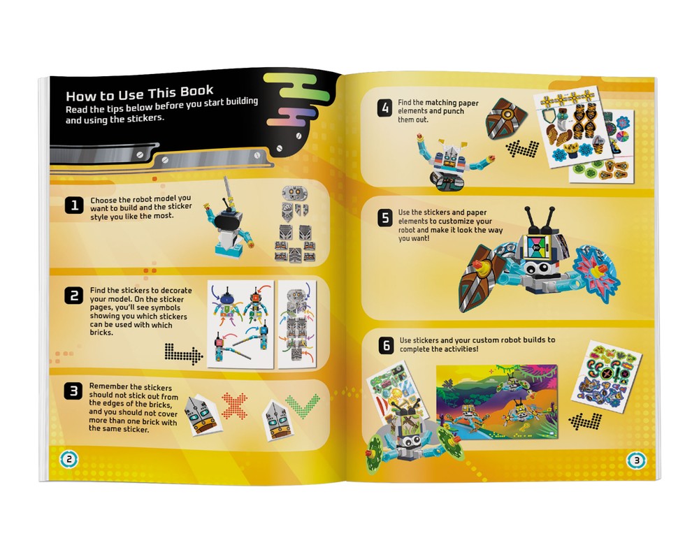 LEGO Set 5007895-1 Build and Stick: Robots (2023 Books > Ideas Books ...