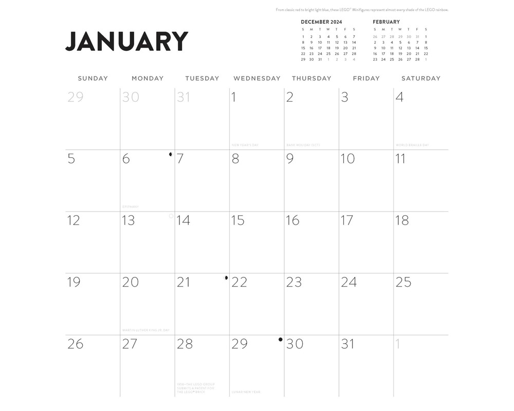 LEGO Set 5009038-1 2025 Wall Calendar (2024 Gear > Stationery and ...