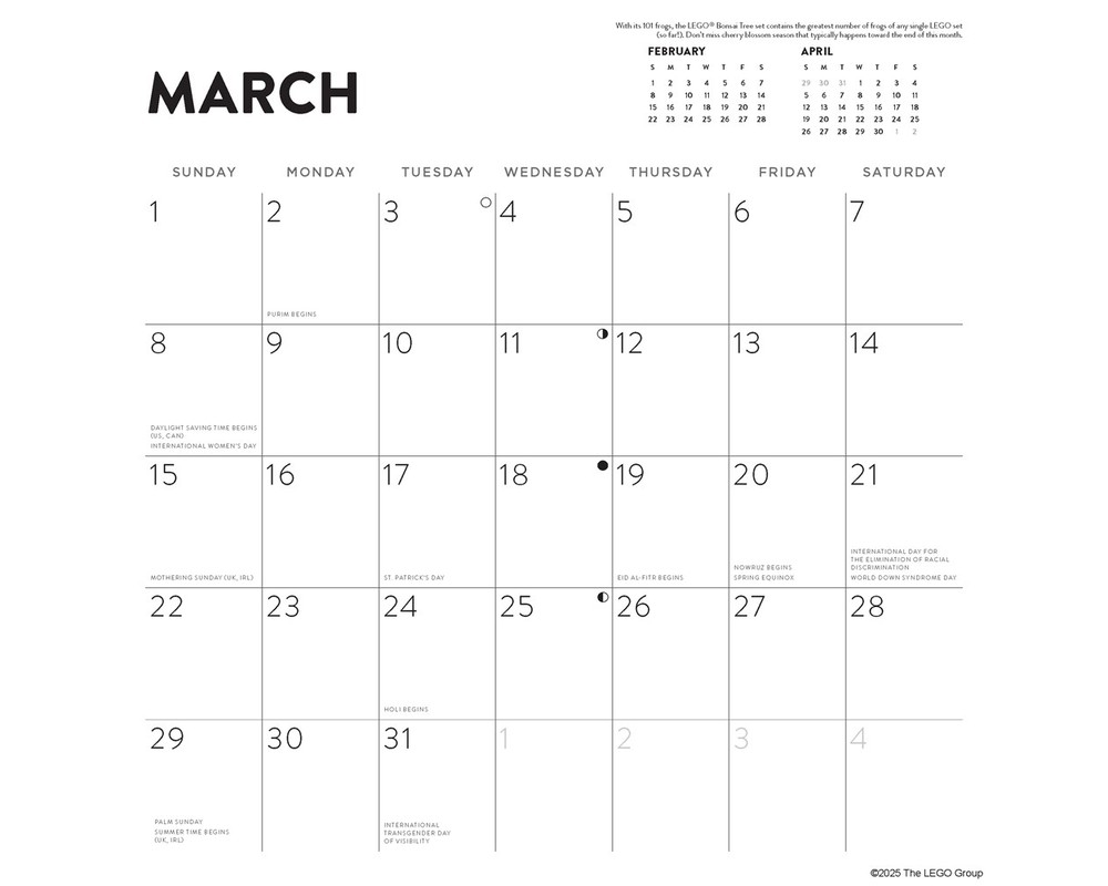 LEGO Set 5009303-1 2026 Wall Calendar (2025 Gear > Stationery and ...