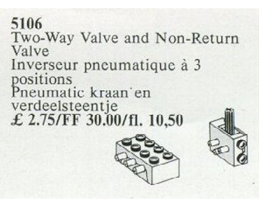 LEGO Set 5106-1 Two-Way Valve and Non-Return Valve (1987 Service Packs ...