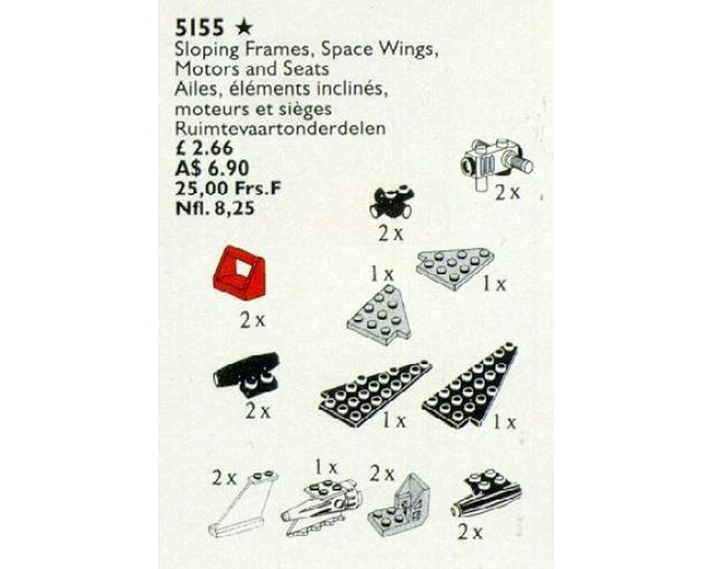 LEGO Set 5155-1 Space Jets and Wings (1991 Service Packs) | Rebrickable ...