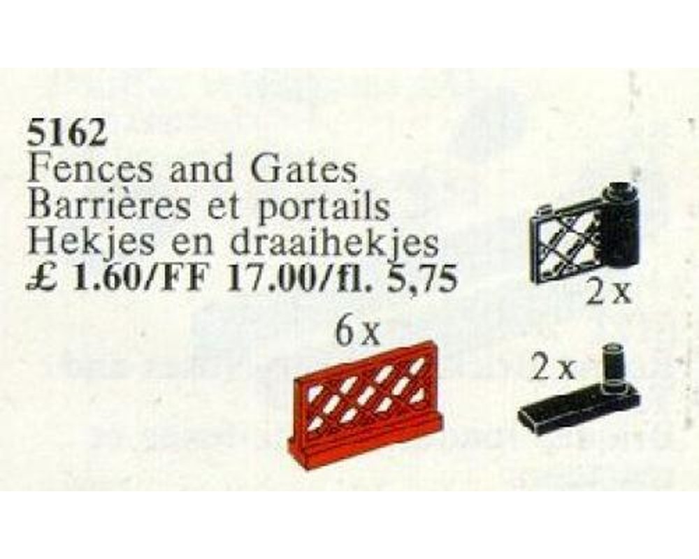 LEGO Set 5162-1 Fences and Gates (1987 Service Packs) | Rebrickable ...