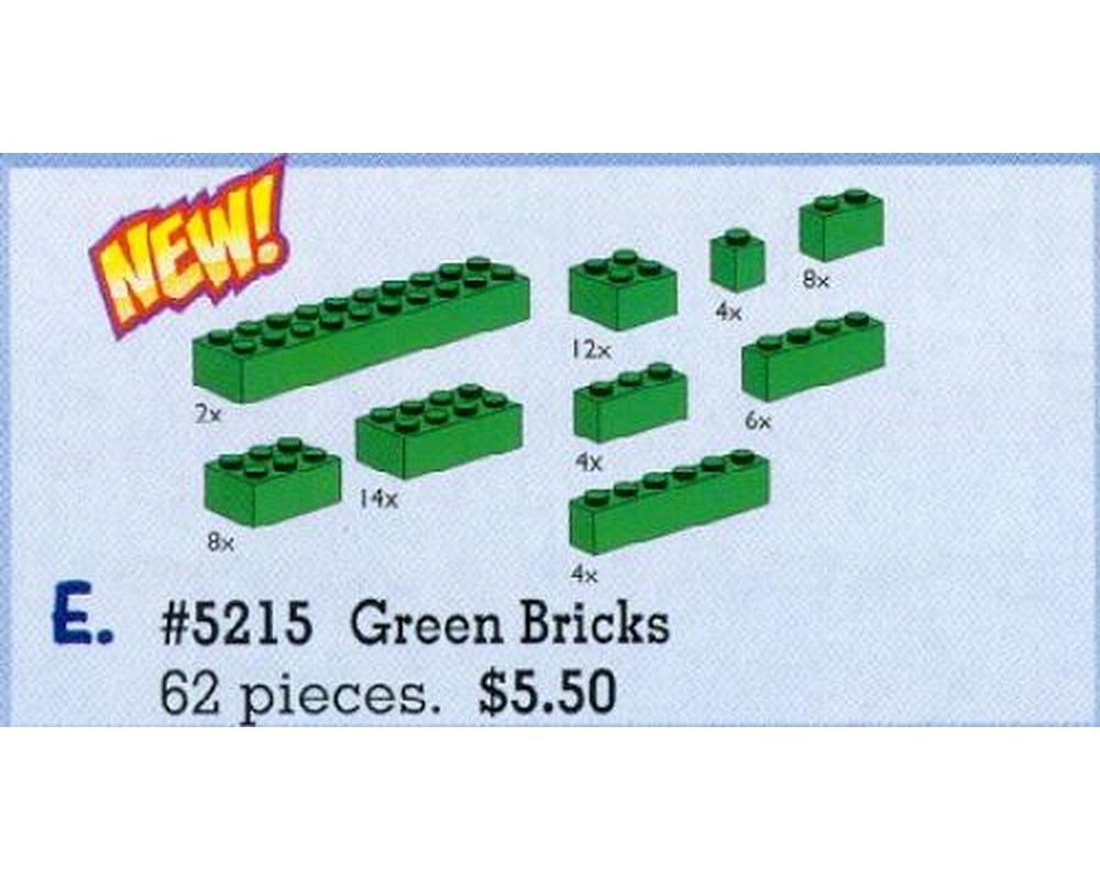 LEGO Set 5215-1 Bricks Assorted, Green (1999 Service Packs ...