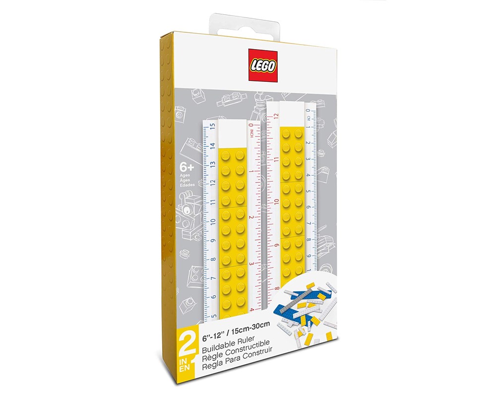LEGO Set 52394-1 Buildable Ruler (Yellow) (2016 Gear > Stationery and ...