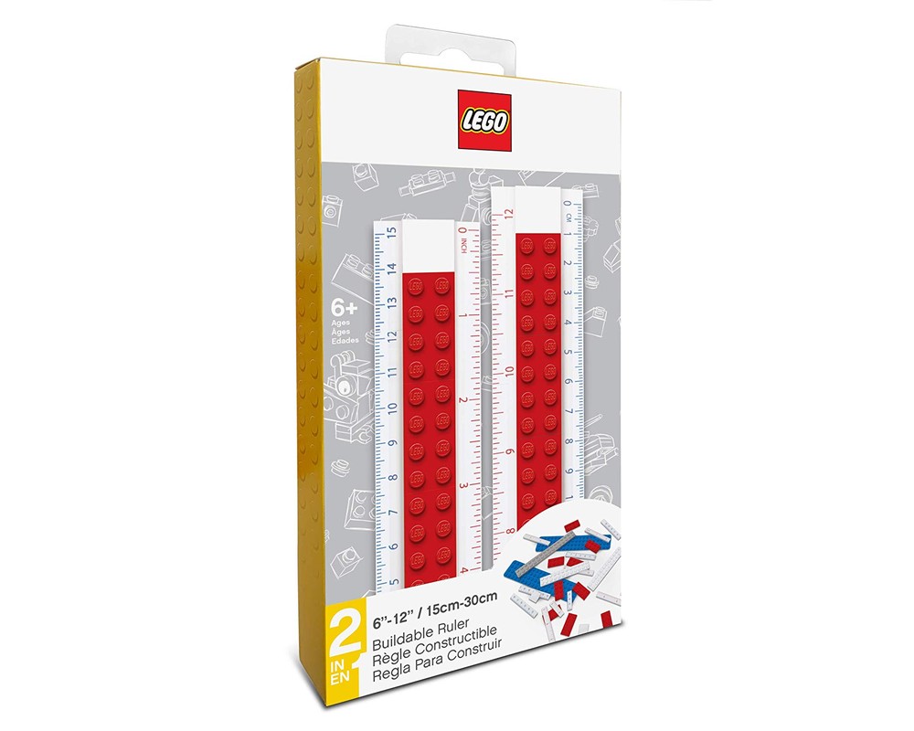 LEGO Set 52395-1 Buildable Ruler (Red) (2016 Gear > Stationery and ...