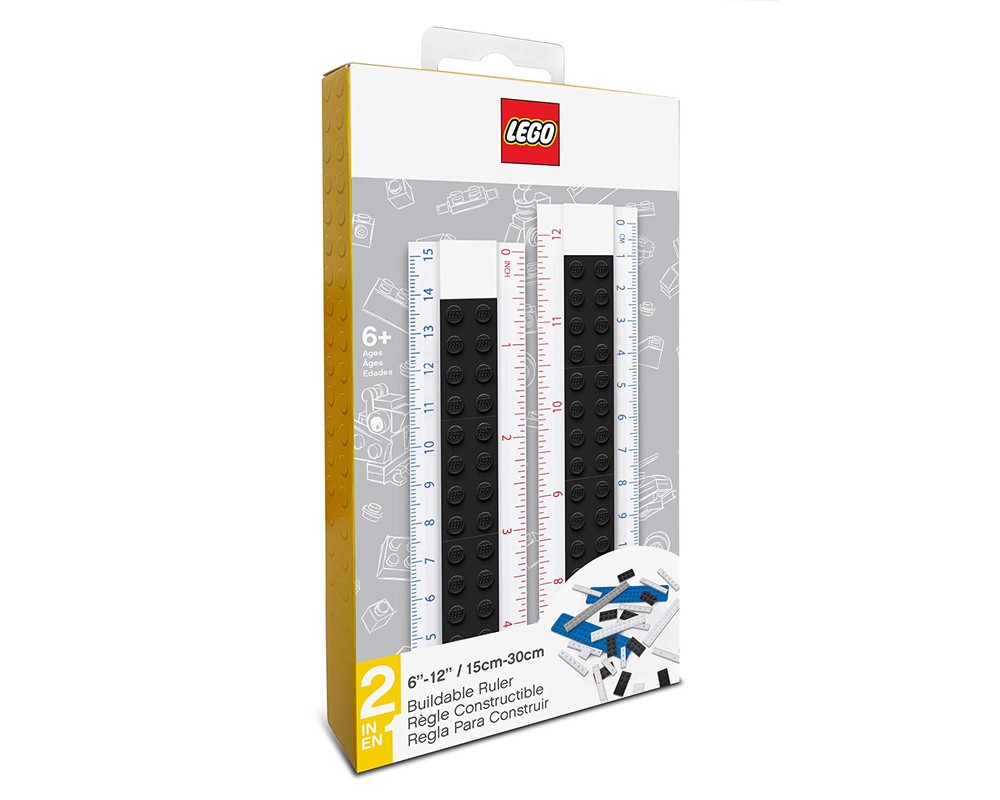 LEGO Set 52398-1 Buildable Ruler (Black) (2016 Gear > Stationery and ...