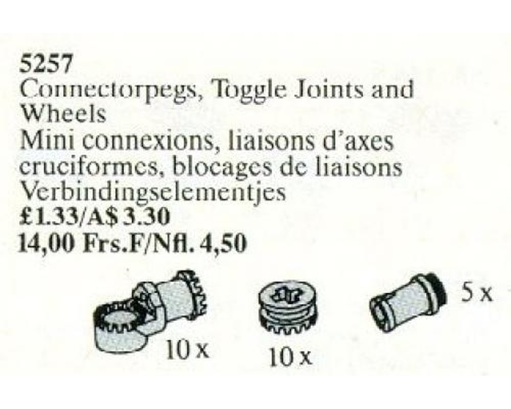 LEGO Set 5257-1 Connector Pegs, Toggle Joints, and Wheels (1987 Service ...