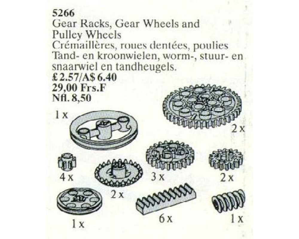LEGO Set 5266-1 Gear Wheel Assortment / Gear Racks, Gear Wheels and ...
