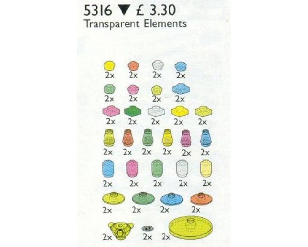 LEGO Set 5316-1 Transparent Elements (1999 Service Packs) | Rebrickable ...