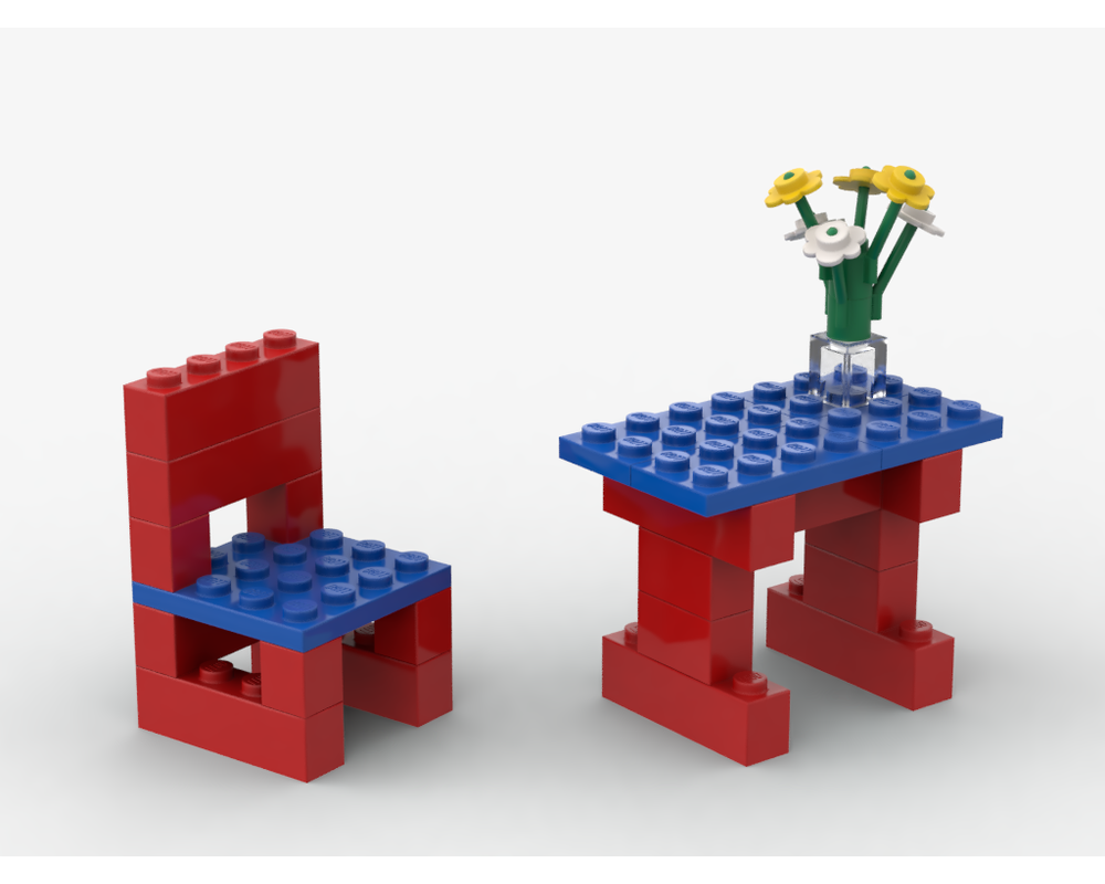 LEGO Set 533-1-b8 Chair and table (1984 Universal Building Set ...