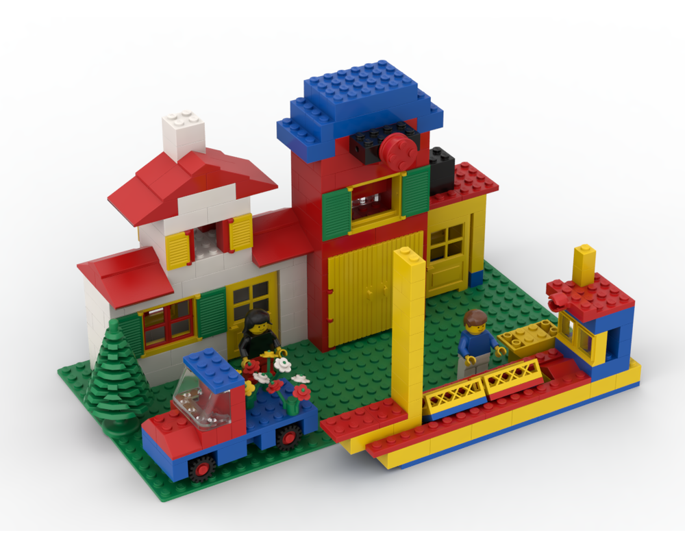 LEGO Set 540-1-b1 House with Pickup Truck and Boat (1985 Universal ...