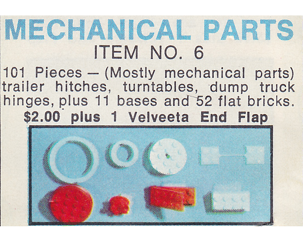 LEGO Set 6-1 Velveeta Set No. 6 Mechanical Parts (1967 System ...