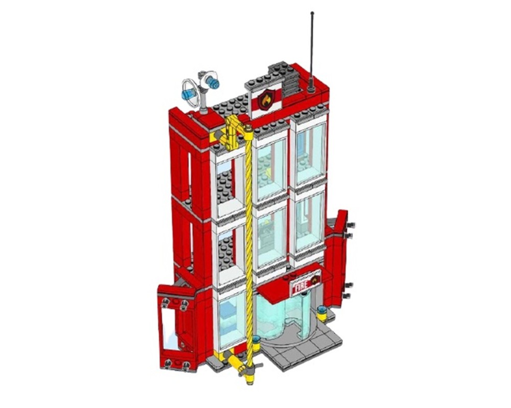 LEGO Set 60110-1-s7 Fire Station House (2016 City > Fire) | Rebrickable ...