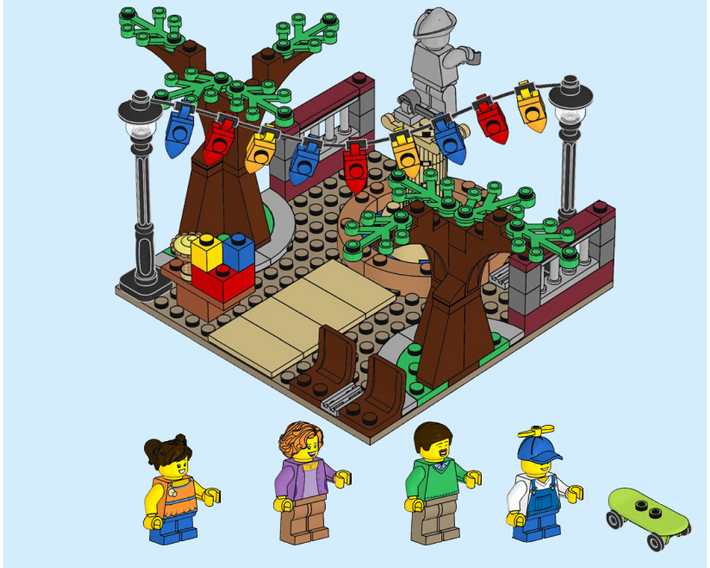LEGO Set 60271-1-s3 Main Square Park (2020 City) | Rebrickable - Build ...