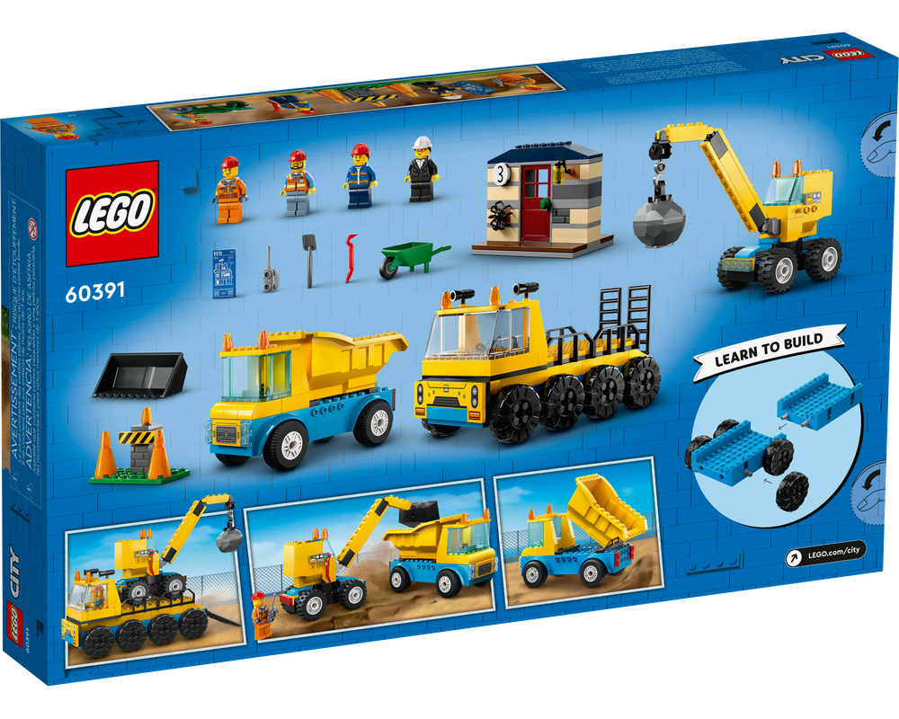 LEGO Set 60391-1 Construction Trucks and Wrecking Ball Crane (2023 City ...