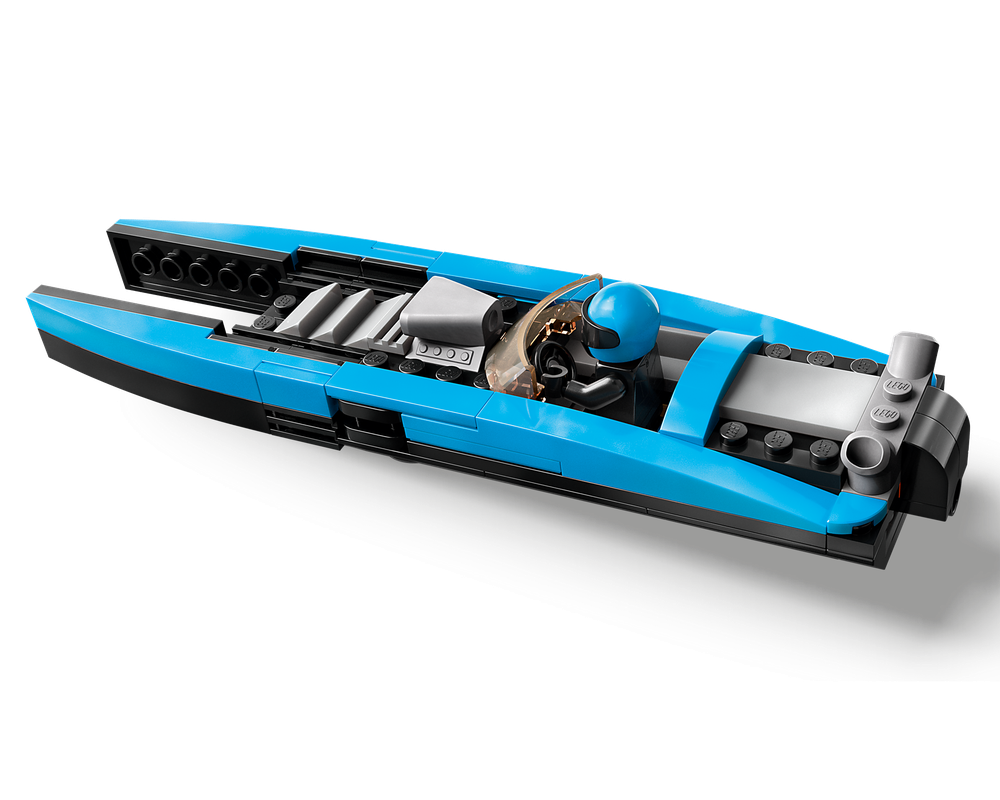 LEGO Set 60395-1-s2 Blue Race Boat (2023 City) | Rebrickable - Build ...
