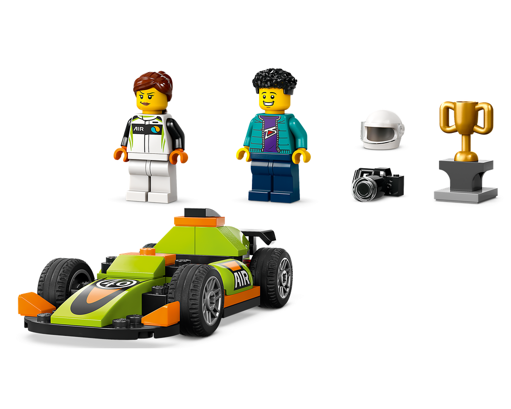 LEGO Set 60399-1 Green Race Car (2024 City) | Rebrickable - Build with LEGO