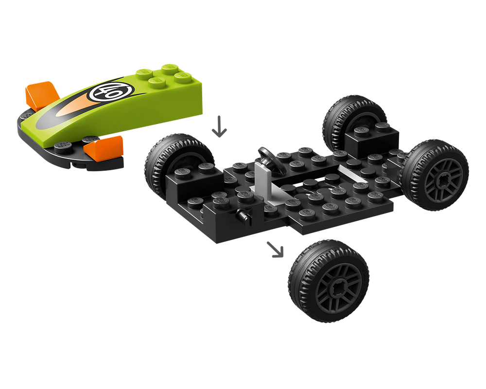 LEGO Set 60399-1 Green Race Car (2024 City) | Rebrickable - Build with LEGO