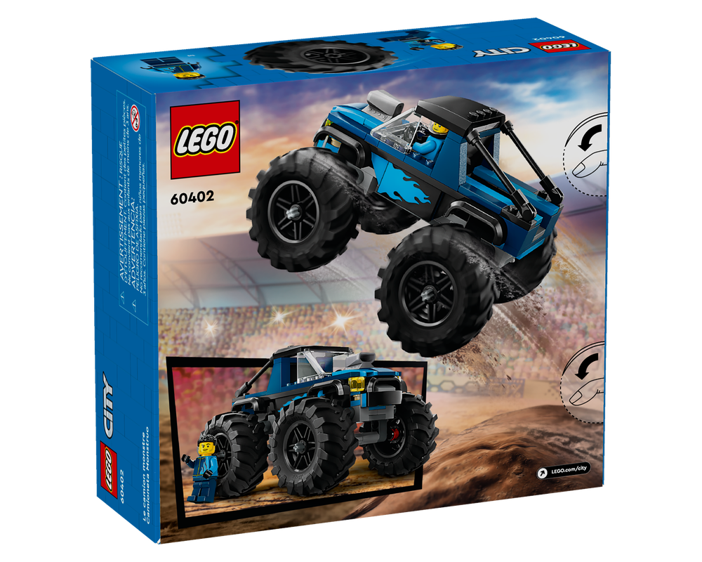 LEGO Set 60402-1 Blue Monster Truck (2024 City) | Rebrickable - Build ...