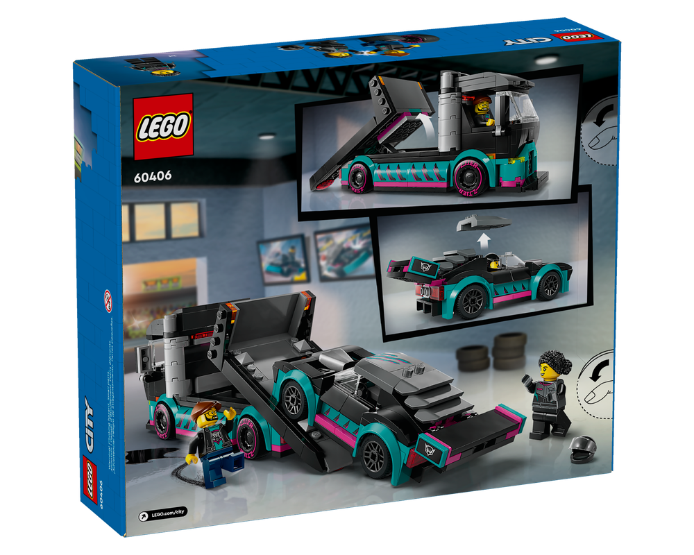 LEGO Set 60406-1 Race Car and Car Carrier Truck (2024 City ...