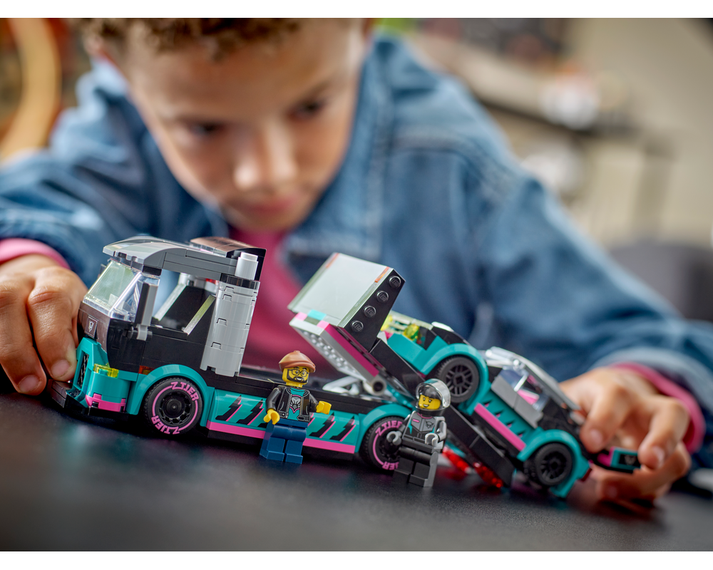 LEGO Set 60406-1 Race Car and Car Carrier Truck (2024 City ...