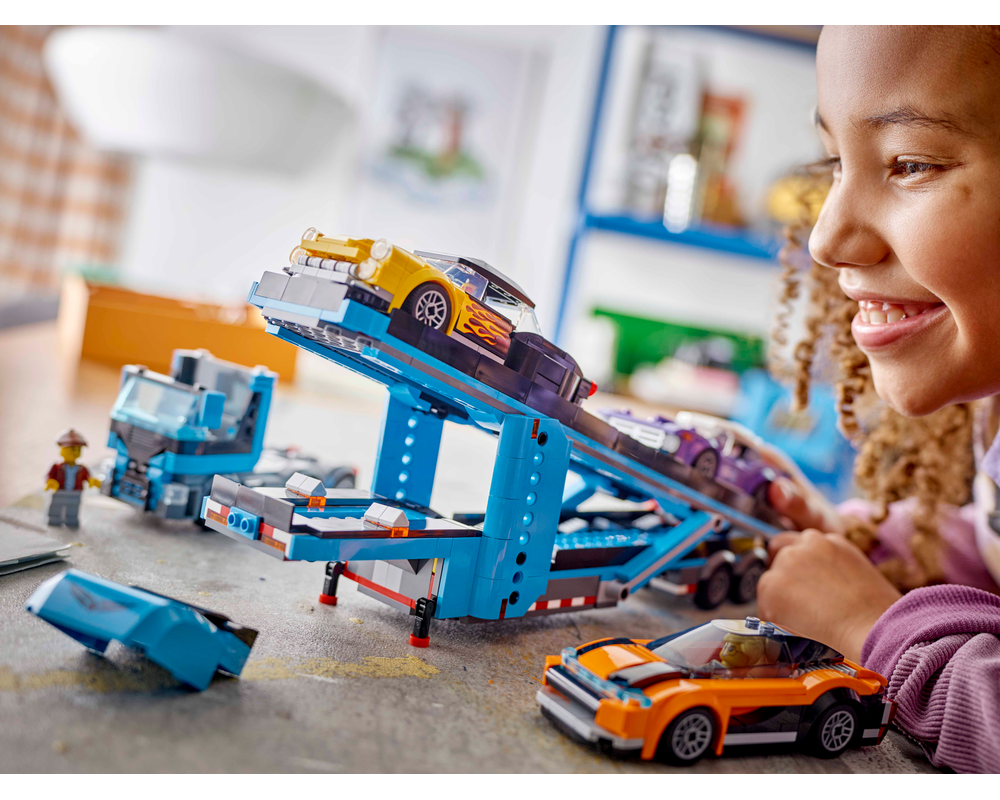 LEGO Set 60408-1 Car Transporter (2024 City) | Rebrickable - Build with ...