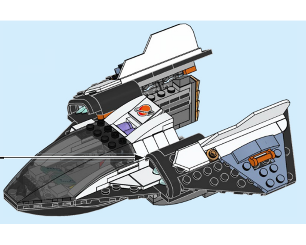 LEGO Set 60434-1-s3 Spaceship (2024 City) | Rebrickable - Build with LEGO