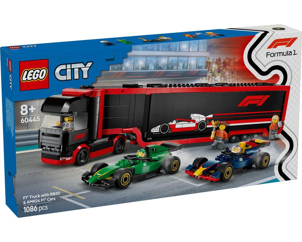 LEGO Set 60445-1 F1 Truck with RB20 & AMR24 F1 Cars (2025 City ...
