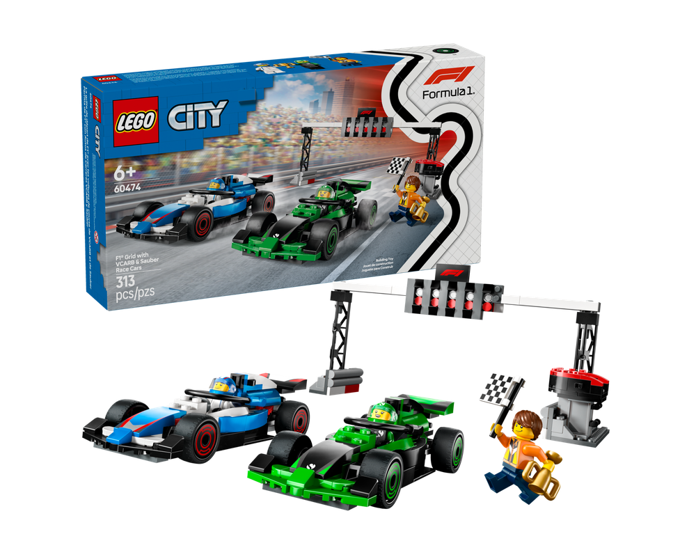 LEGO Set 60474-1 F1 Grid with VCARB & Sauber Race Cars (2025 City ...