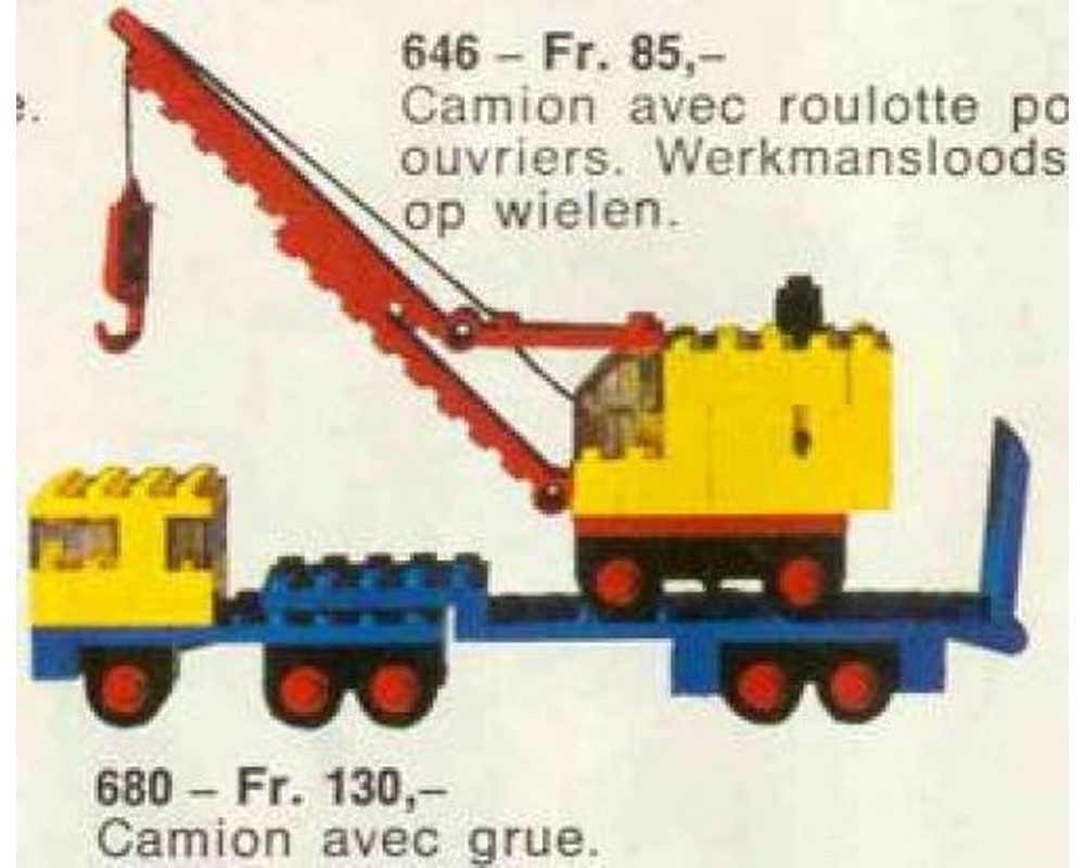 LEGO Set 680-1 Low-Loader and Crane (1971 Legoland > Construction ...