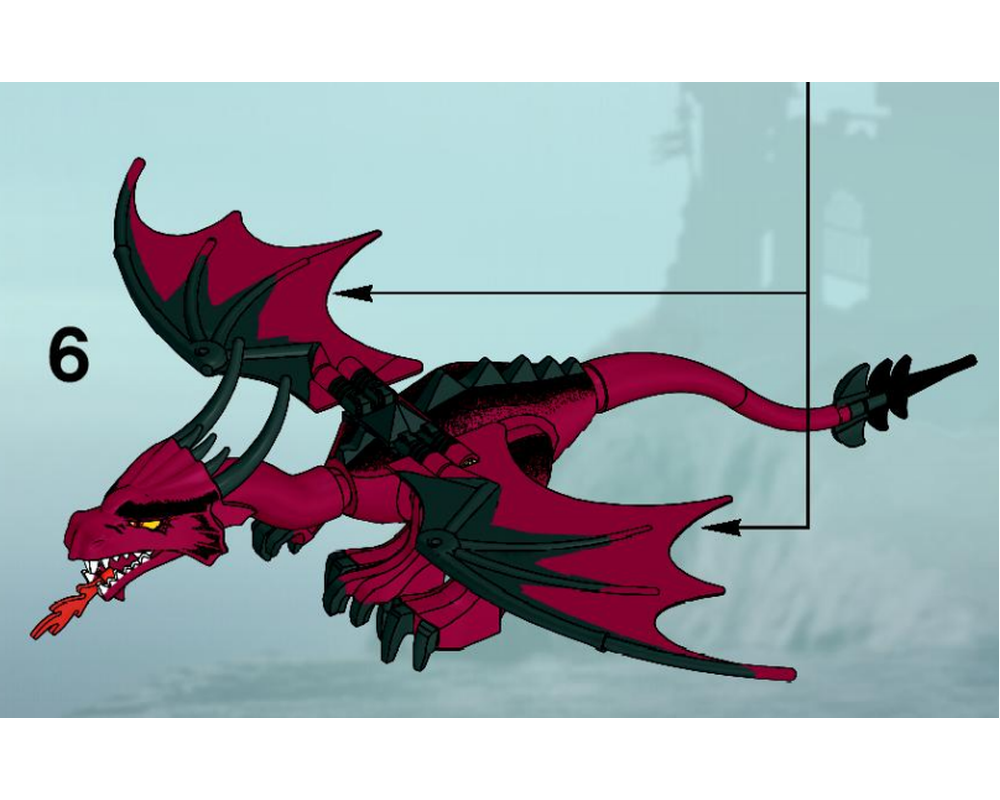 LEGO Set 7093-1-s1 Dark Red Dragon (2007 Castle > Fantasy Era ...