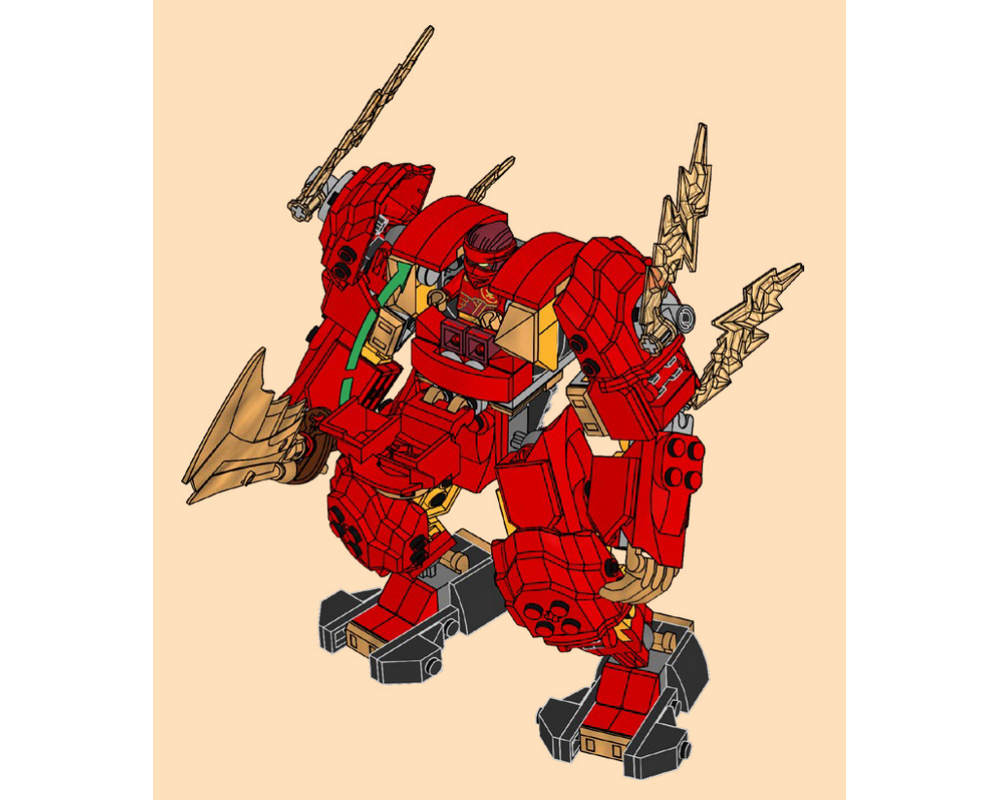 LEGO Set 71808-1-s2 Kai's Elemental Fire Mech (2024 Ninjago ...