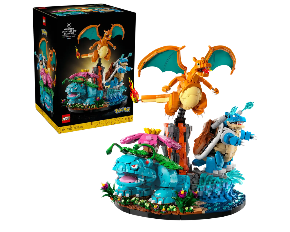 LEGO Set 72153-1 Venusaur, Charizard and Blastoise (2026 Pokémon ...