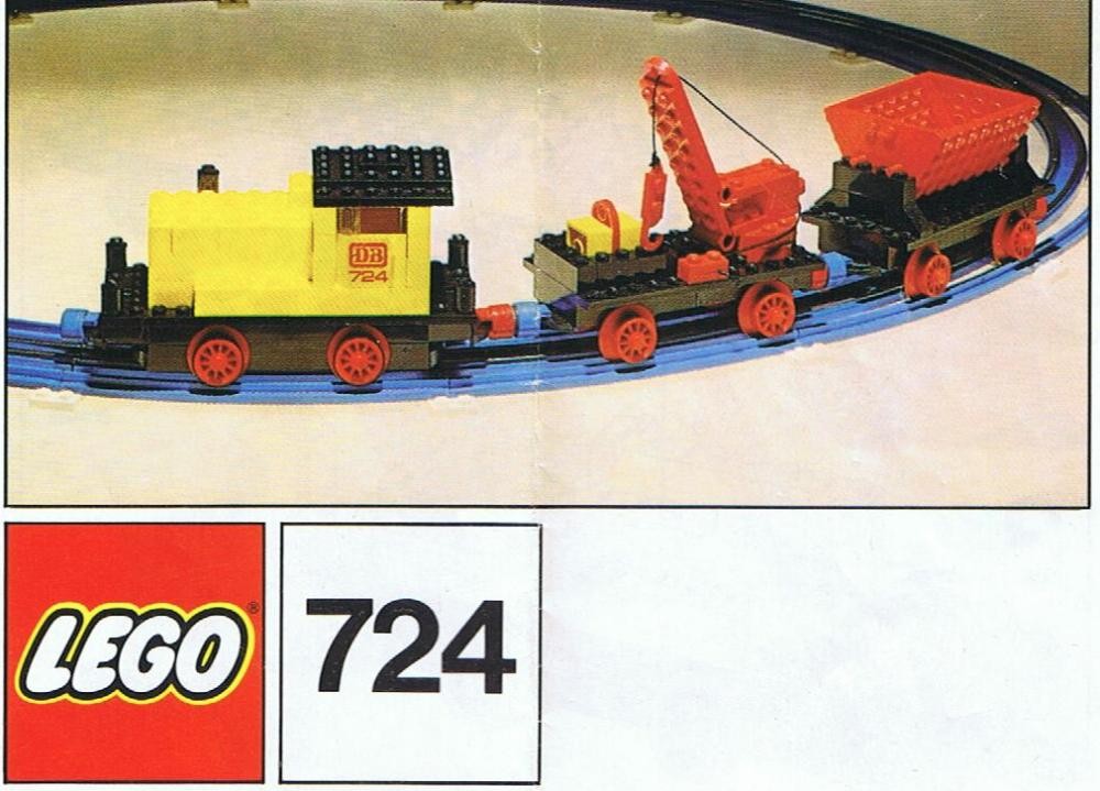 LEGO Set 724-1 12V Diesel Locomotive with Crane and Tipper Wagon (1972 ...