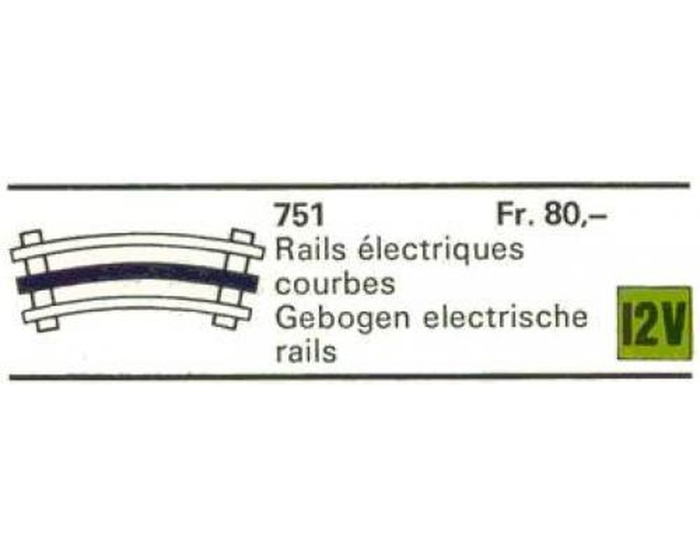 LEGO Set 751-1 8 Curved 12V Conducting Rails (1969 Train > 12V ...