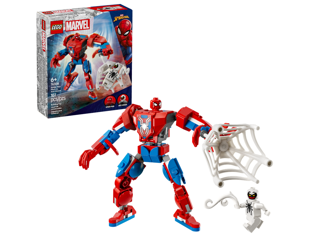 LEGO Set 76308 1 Spider Man Mech vs. Anti Venom 2025 Super Heroes Marvel Spider Man Rebrickable Build with LEGO