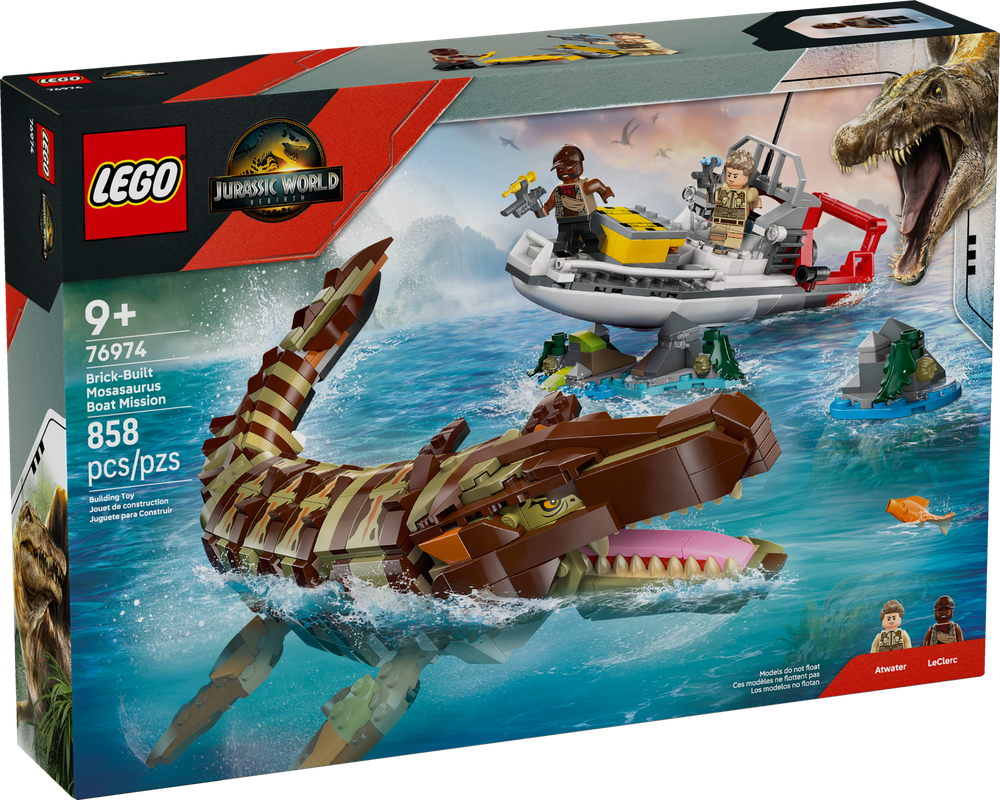 LEGO Set 76974-1 Brick-Built Mosasaurus Boat Mission (2025 Jurassic ...