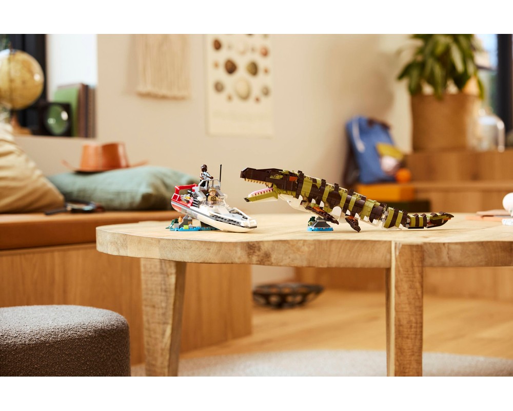 LEGO Set 76974-1 Brick-Built Mosasaurus Boat Mission (2025 Jurassic ...