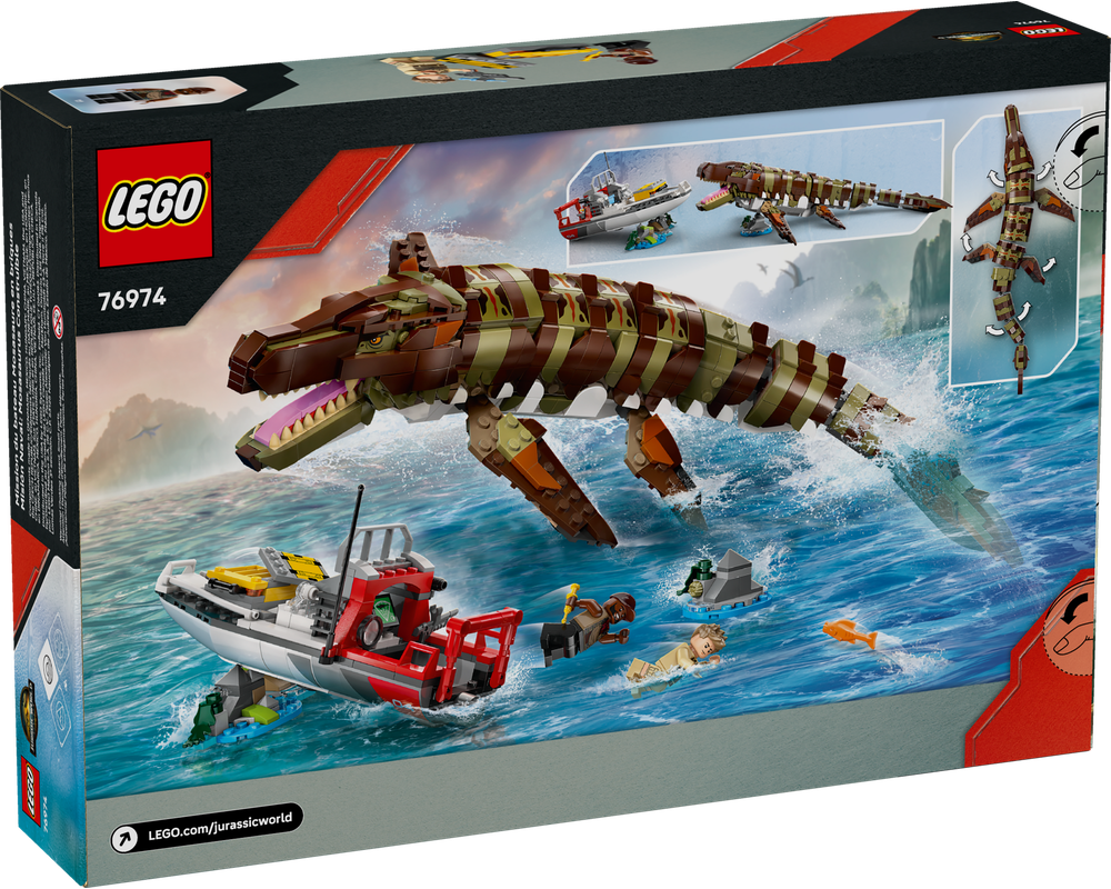 LEGO Set 76974-1 Brick-Built Mosasaurus Boat Mission (2025 Jurassic ...