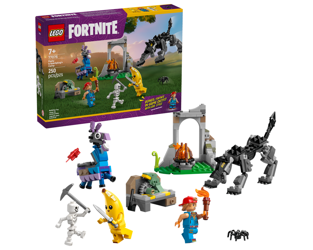 LEGO Set 77075-1 Peely & Sparkplug's Camp (2025 Fortnite) | Rebrickable ...