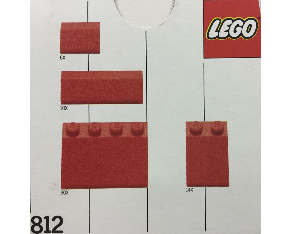 LEGO Set 812-2 Red Roof Bricks, Shallow Pitch (1986 Universal Building ...