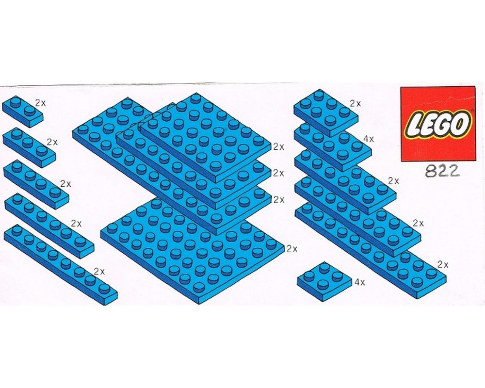 LEGO Set 822-1 Parts Pack, Blue Plates (1980 Universal Building Set ...