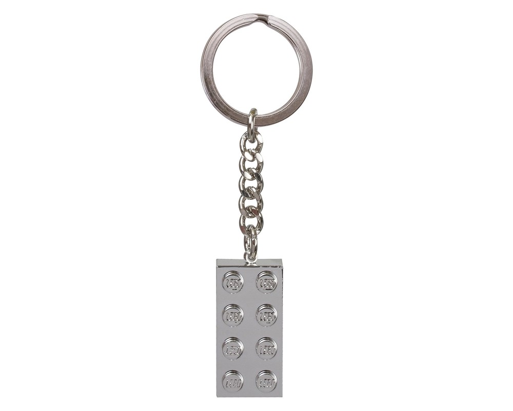 LEGO Set 851406-1 Chrome Silver Brick Key Chain (2015 Gear > Key Chain ...