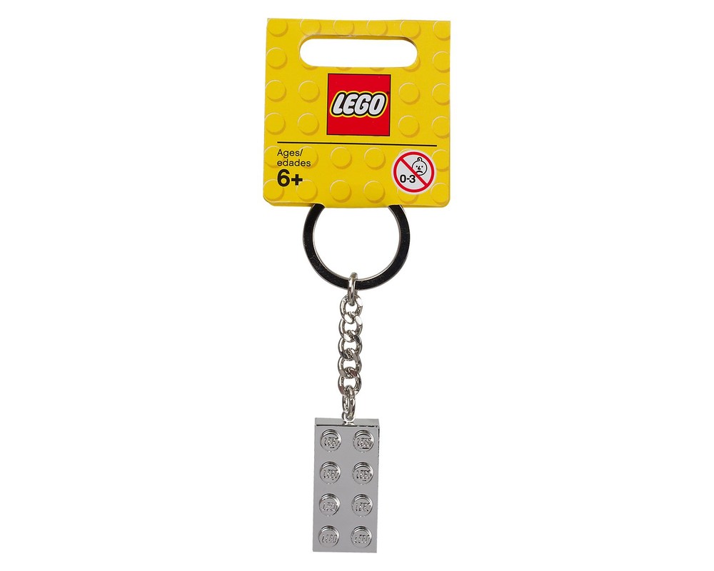 LEGO Set 851406-1 Chrome Silver Brick Key Chain (2015 Gear > Key Chain ...