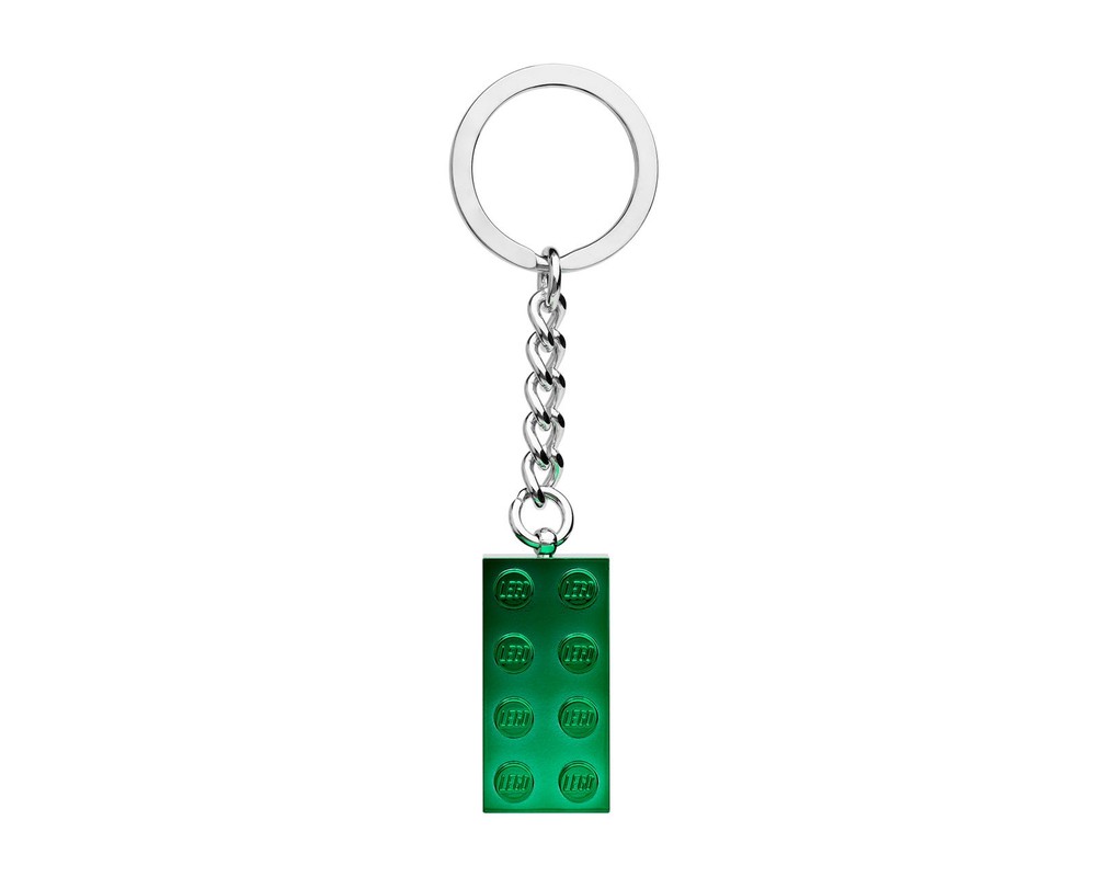 LEGO Set 854083-1 Chrome Green Brick Key Chain (2021 Gear > Key Chain ...